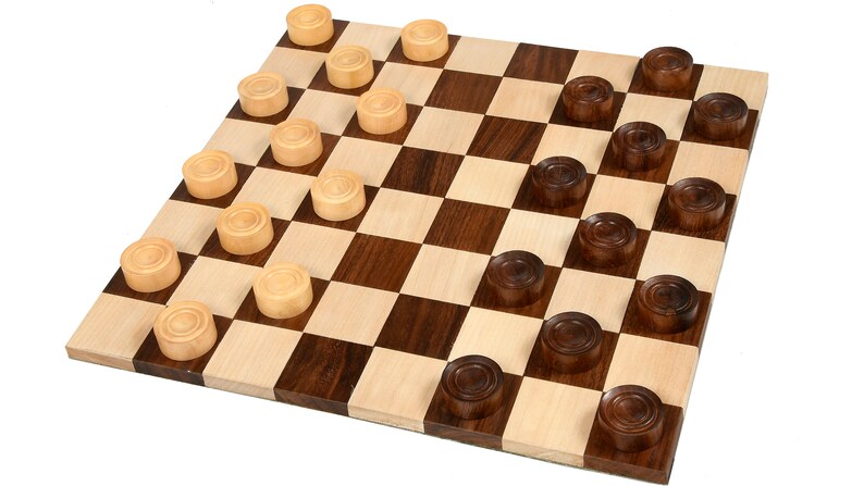 Wooden Checkers / Draught Set in Sheesham & Box Wood 30mm - Etsy