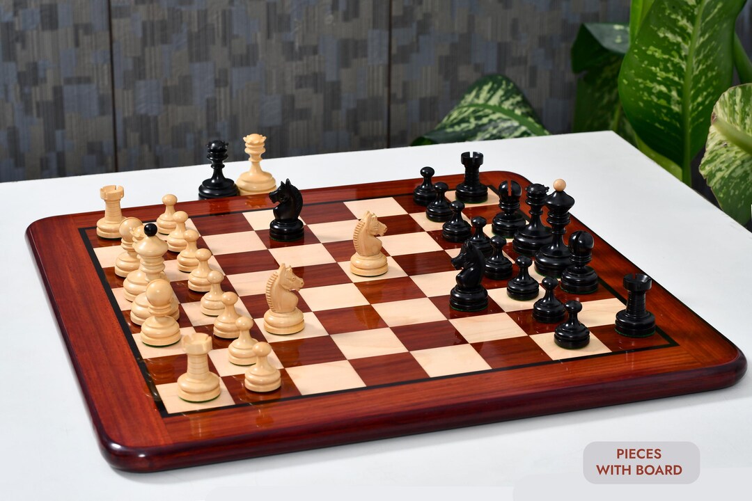 Chess Pieces Vintage 1930 Knubbel Analysis Reproduction in Ebonized ...