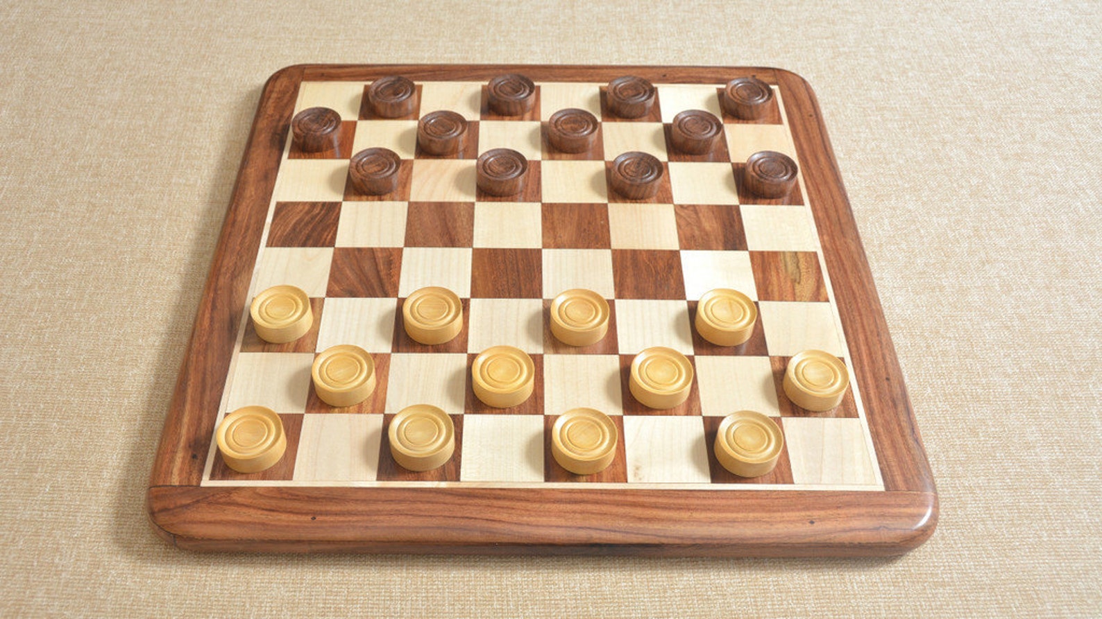 Wooden Checkers / Draught Set in Sheesham & Box wood 30mm | Etsy