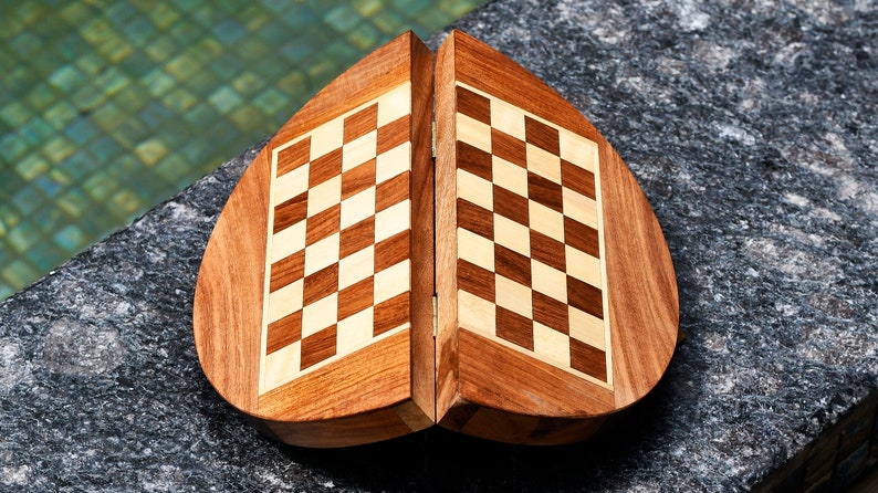 Chess Set Travel Series Folding Magnetic Round Shape in - Etsy