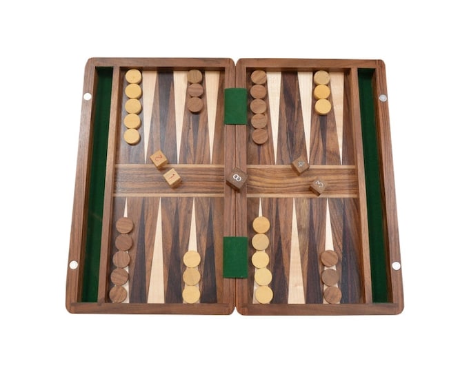 Backgammon Set in Sheesham and Box Wood With Boarddice & - Etsy