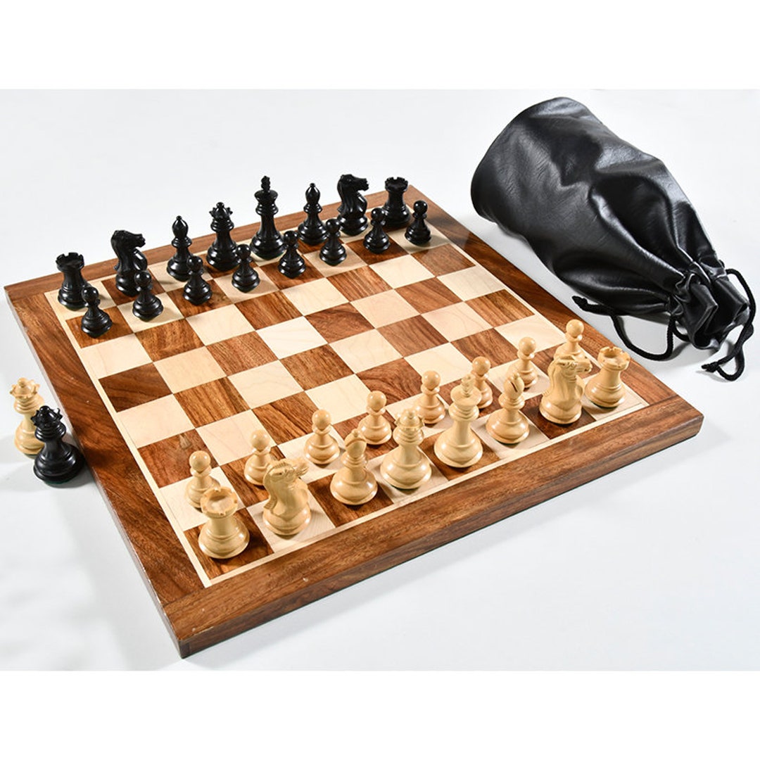 2.8 Collector Chess Set Combo Handcarved Chess Pieces Ebonized ...