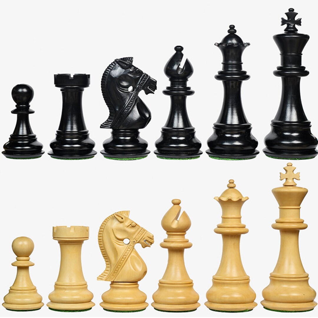 4.8 Noble Stallion Chess Set Chess Pieces Only Bridle Edition Ebony ...
