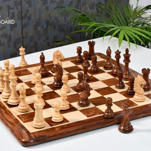 4.1'' Derby Knight Staunton Chess Set - Chess Pieces Only - Weighted ...