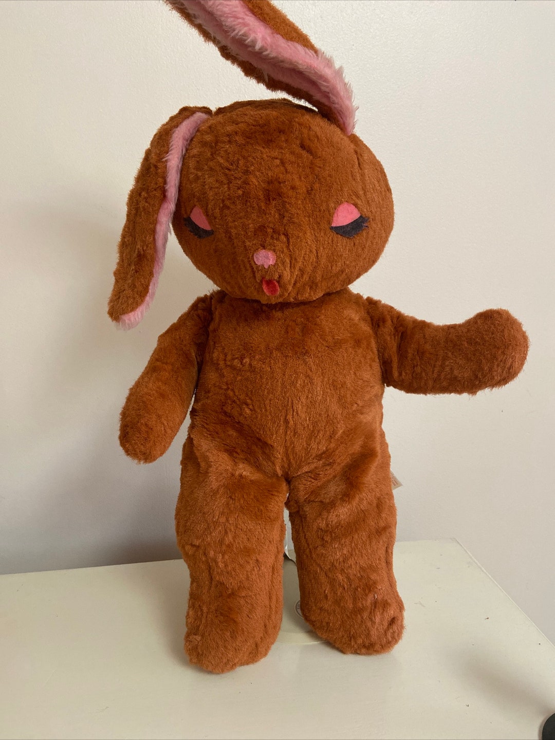Vintage Rushton Brown Sleeping Bunny Rabbit Plush Stuffed Animal - Etsy