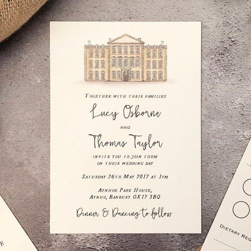 Custom Venue Wedding Invitation Formal Venue Wedding Invite - Etsy