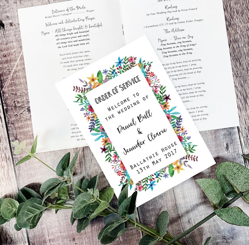 Colourful Flowers Wedding Table Plan Bright Flowers Seating - Etsy UK