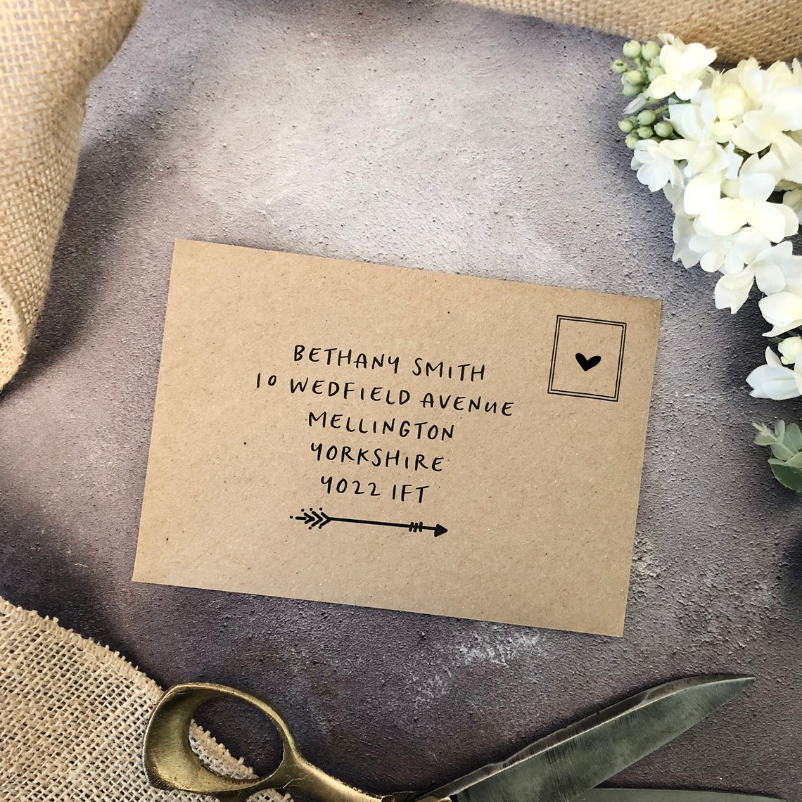 Kraft Rustic Concertina Fold Wedding Invite Heart Sample, Rustic ...