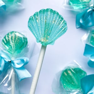12 Mini Seashells Shaped Lollipop Favors, Clamshells Shaped Party ...