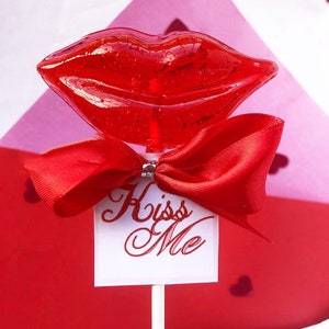 Red Full Lip Lollipops, Valentine ’s Day Lips Candy and Personalized ...