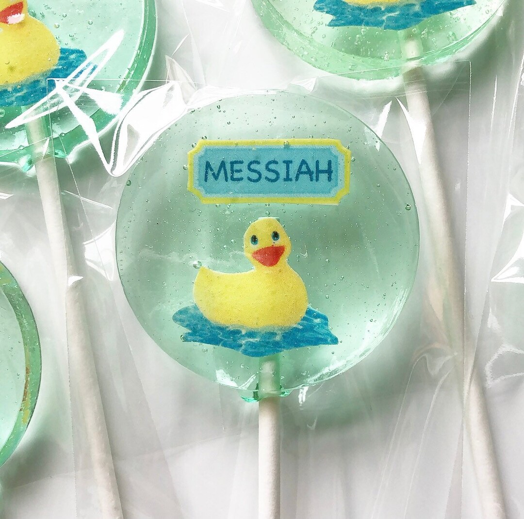 Customize Rubber Ducky Lollipops Favors, Yellow Rubber Ducky Candy ...