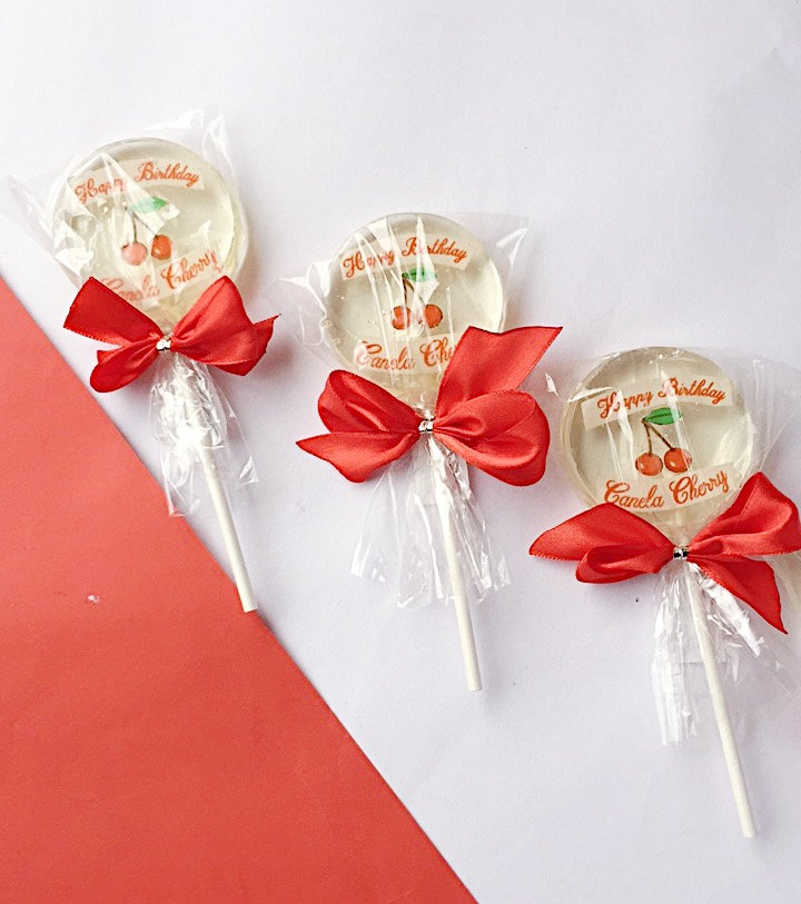 Cherry Themed Customized Lollipops Cherry Birthday Suckers | Etsy