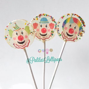 Circus Clown Lollipops Favors Carnival Themed Suckers Circus | Etsy