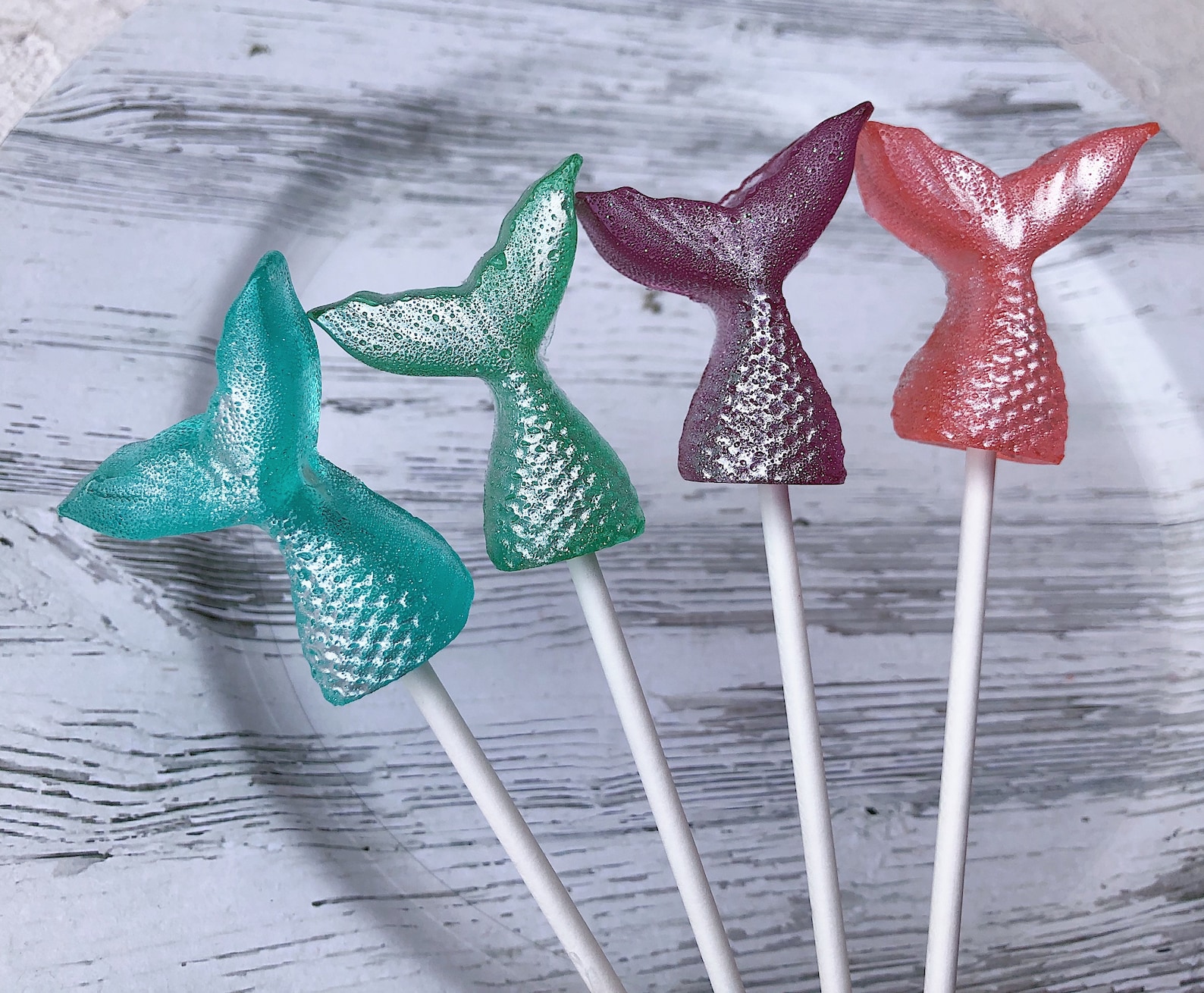 Mermaid Tail Shaped Lollipops, Mermaid Tail Candy Suckers, Multicolor ...
