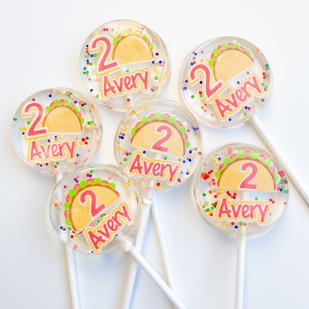 Taco Fiesta Custom Party Favors, Cinco De Mayo Suckers, Taco Tuesday ...