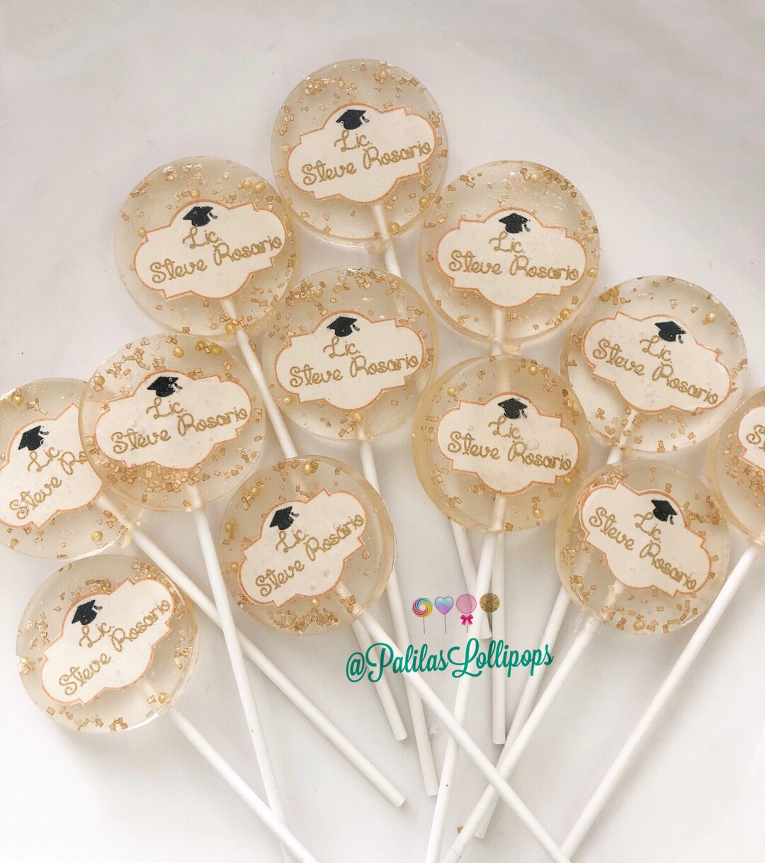 Customize Gold Graduation Lollipop Favors, Graduation Party Favors ...