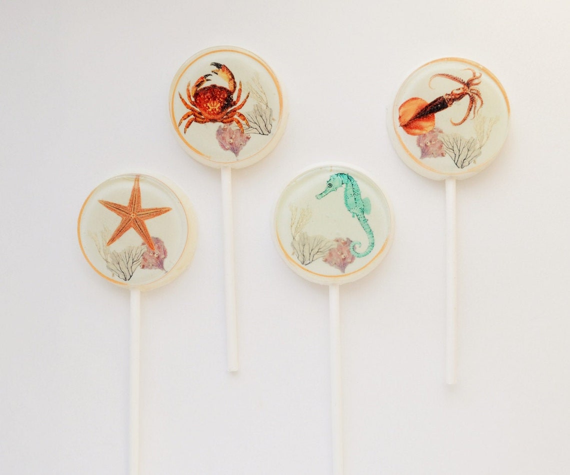 Vintage Sea Creature Inspired Lollipops, Under the Sea Suckers, Sea ...