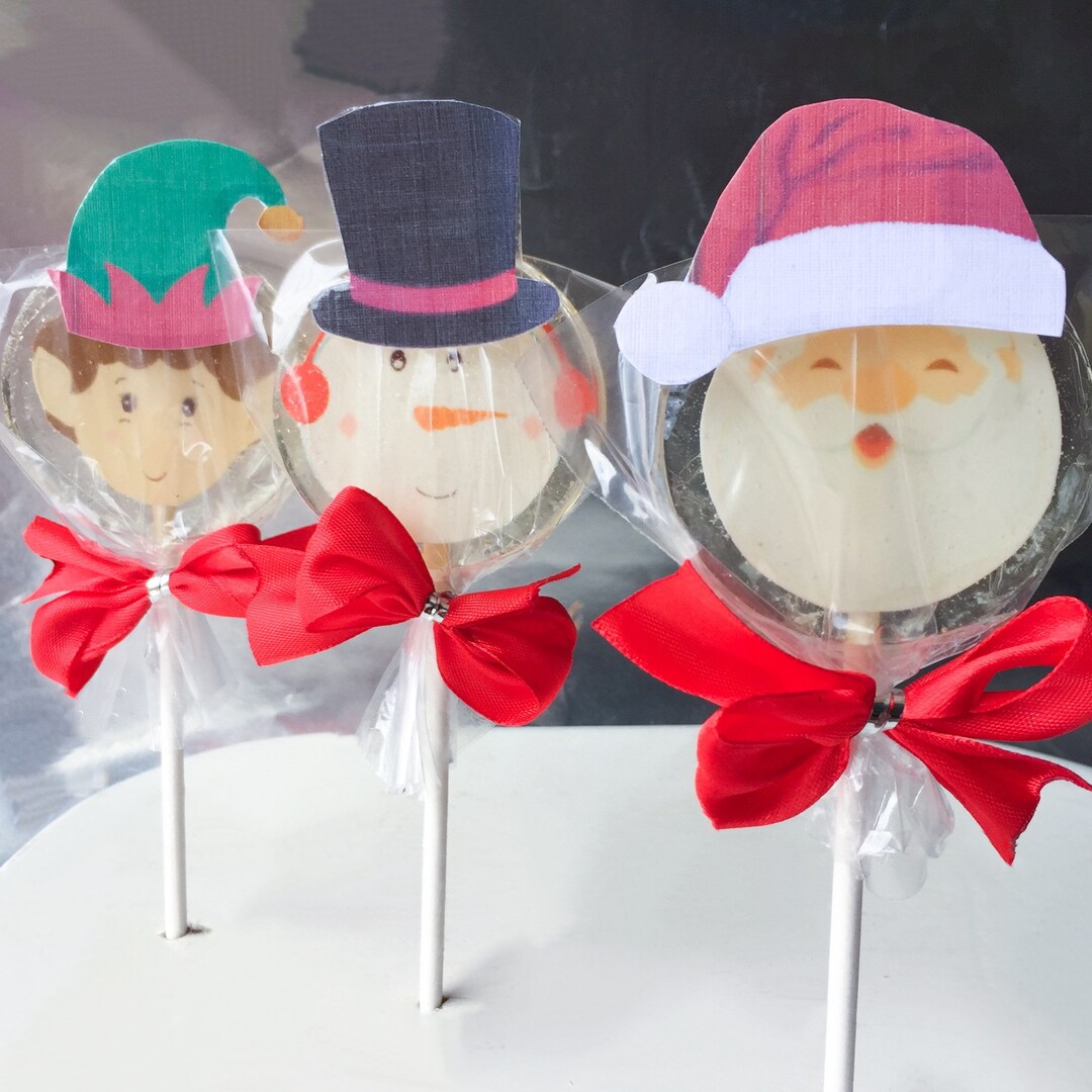Holiday Lollipops Favors, Christmas Candy Treats, Christmas Lollipops ...