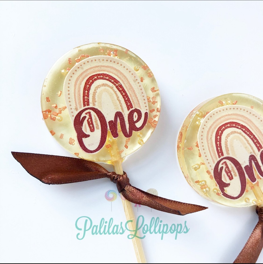 Boho Rainbow Personalized Lollipops, Boho Rainbow Favors, Boho Birthday ...