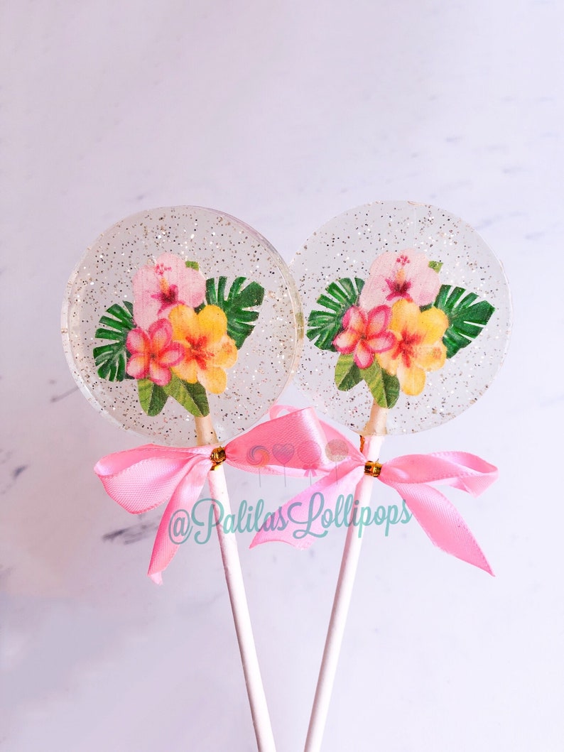 Tropical Flowers Lollipops Favors, Tropical Bridal Shower, Mother's Day ...