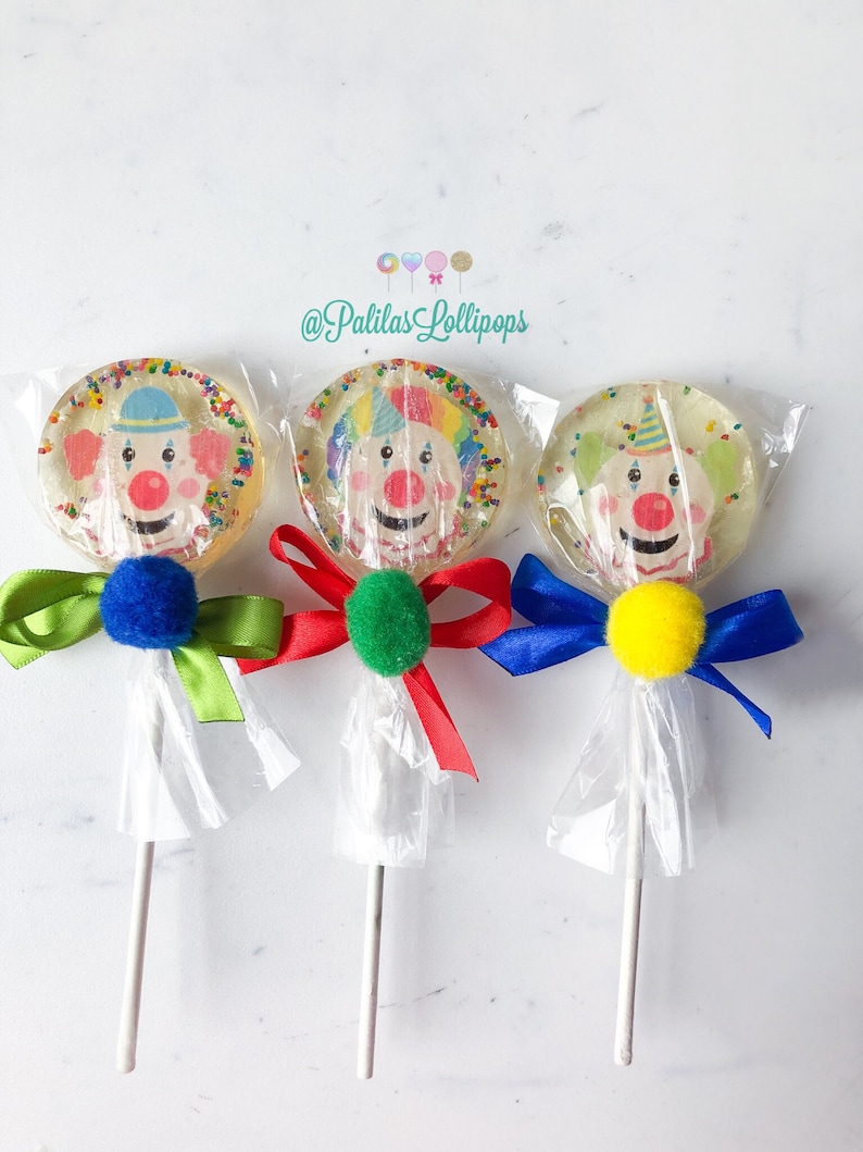 Circus Clown Lollipops Favors Carnival Themed Suckers Circus | Etsy