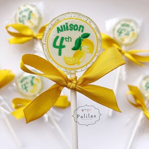Lemonade Themed Customize Lollipops, Lemon Party Favors, Tropical ...