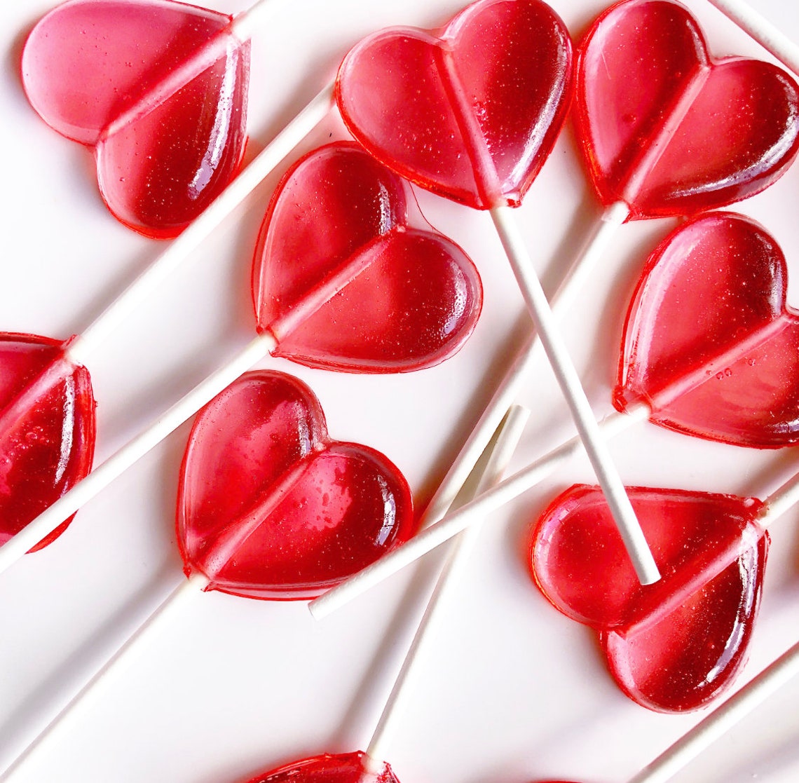 Heart Shaped Lollipops With Love Tag, Valentine’s Day Lollipops, Treats ...