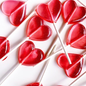 Heart Shaped Lollipops With Love Tag, Valentine’s Day Lollipops, Treats ...