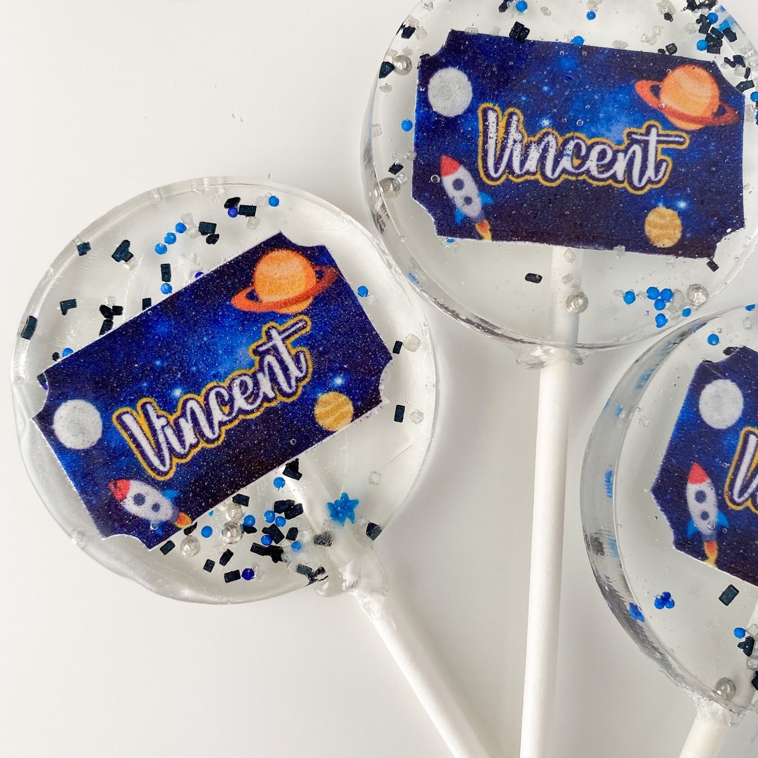 Space Theme Lollipops, Space Party Lollipop Favors, to the Moon and ...