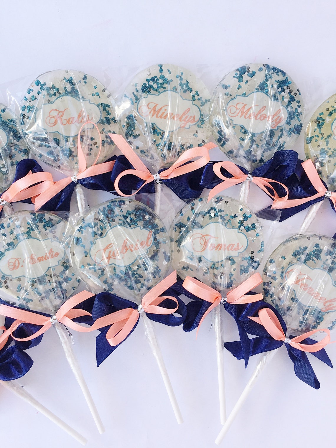 Red and Green Customize Name Lollipops, Holiday Party Favors, Christmas ...