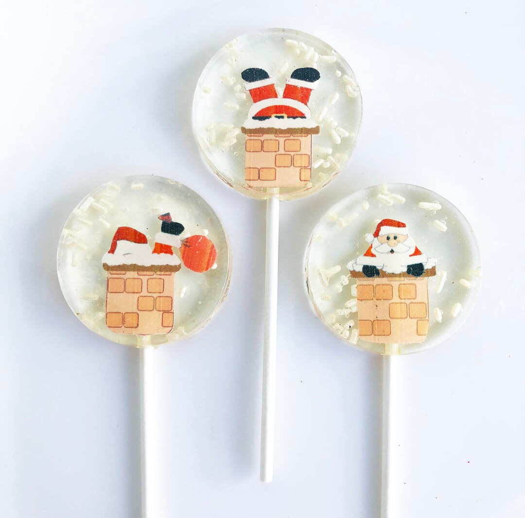 Santa Stuck in Chimney Christmas Lollipops, Holiday Candy, Christmas ...