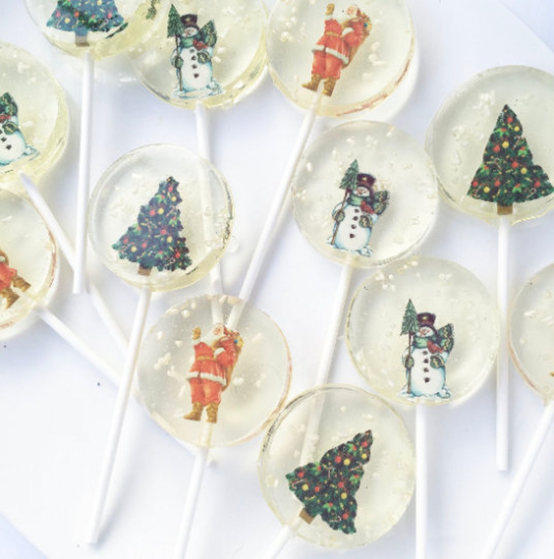 Snow Globe Themed Lollipops Favors, Holiday Pops, Christmas Lollipops ...