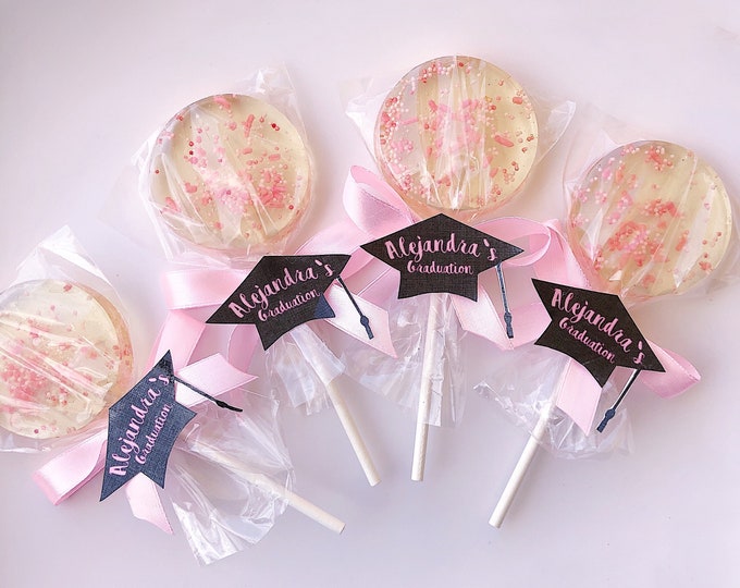 Pink Sprinkles Customize Graduation Lollipops With Customize - Etsy