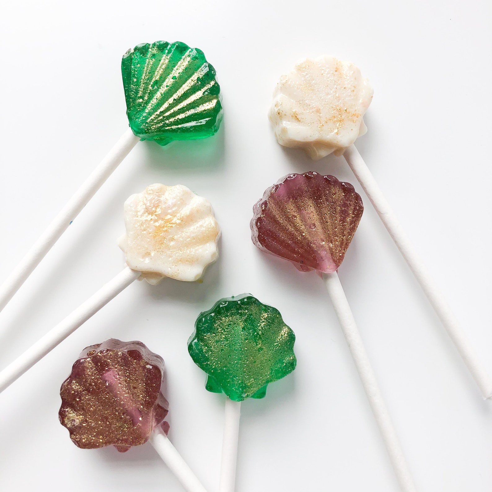 12 Mini Seashells Shaped Lollipop Favors Clamshells Shaped - Etsy