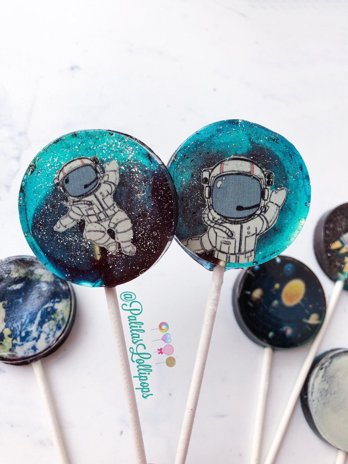 Space lollipops party favors astronauts and planets themed | Etsy