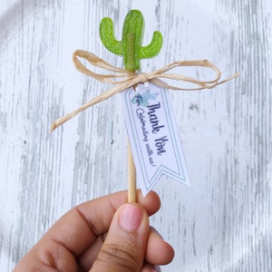 12 Mini Cactus Shaped Lollipops, Cactus Party Favors With Tags, Cactus ...