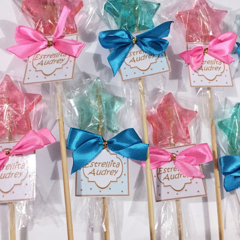 Star Shaped Hard Candy Lollipops Star Shaped Lollipop Favors - Etsy