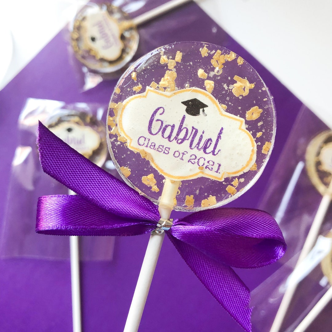 Customize Purple Graduation Lollipop Favors, Graduation Party Favors ...