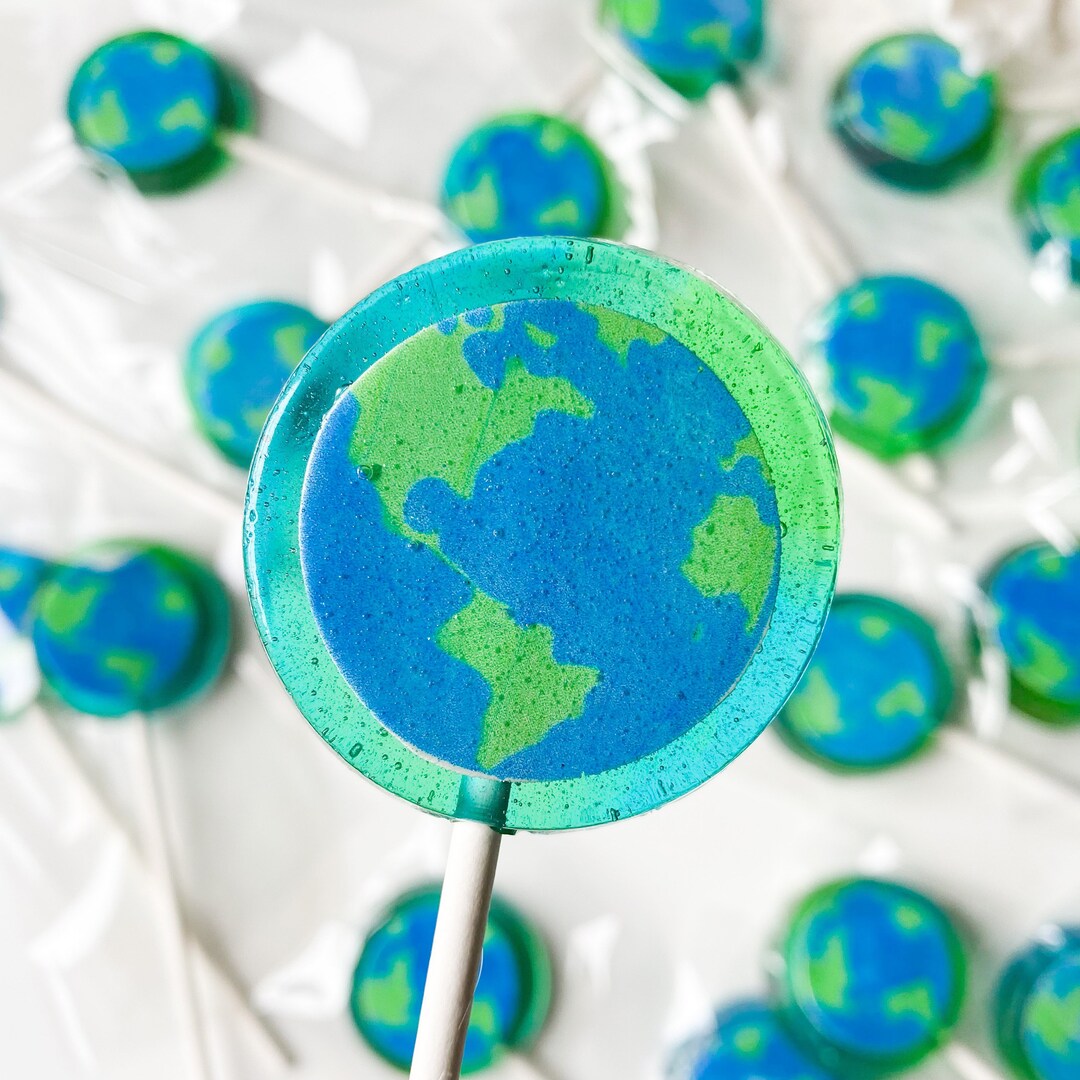 Planet Earth Lollipops, World Suckers, Planet Earth Party Favors, Earth ...