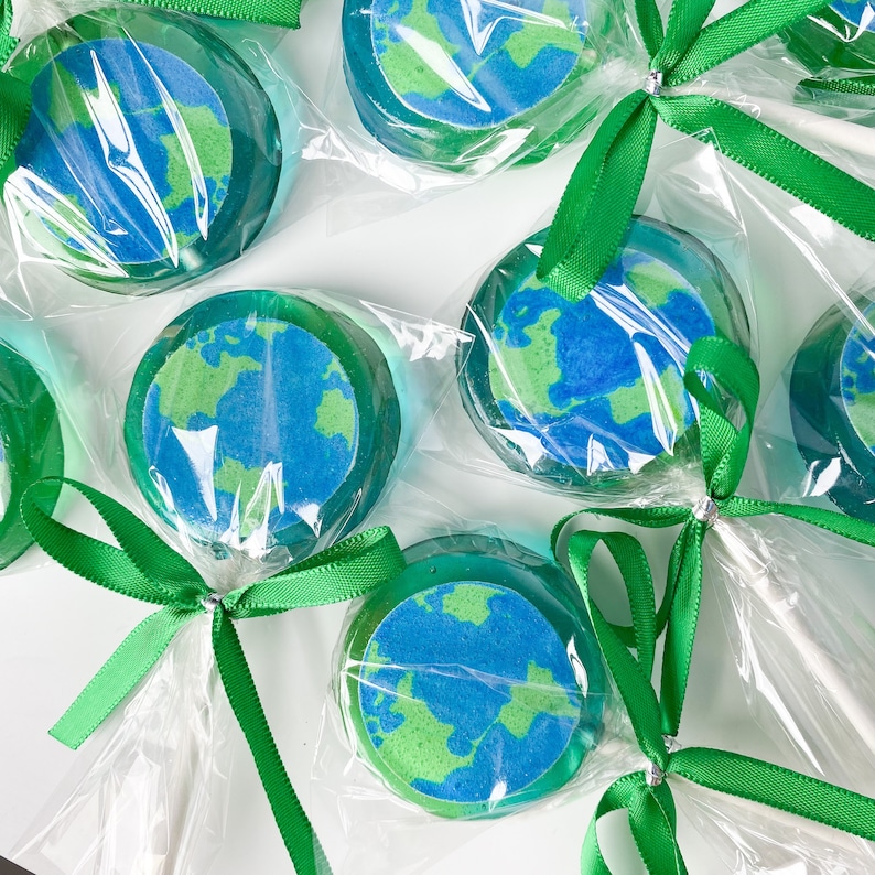 Planet Earth Lollipops World Suckers Planet Earth Party - Etsy