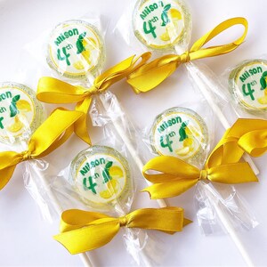 Lemonade Themed Customize Lollipops, Lemon Party Favors, Tropical ...