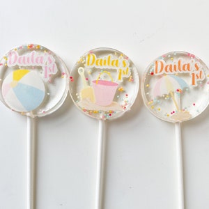 Pastel Themed Summer Beach Party Favors, Beach Day Lollipops, Summer ...