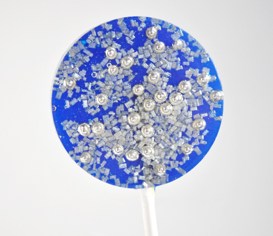 Blue and Silver Hard Candy Lollipops, Wedding Favors, Birthday Party ...