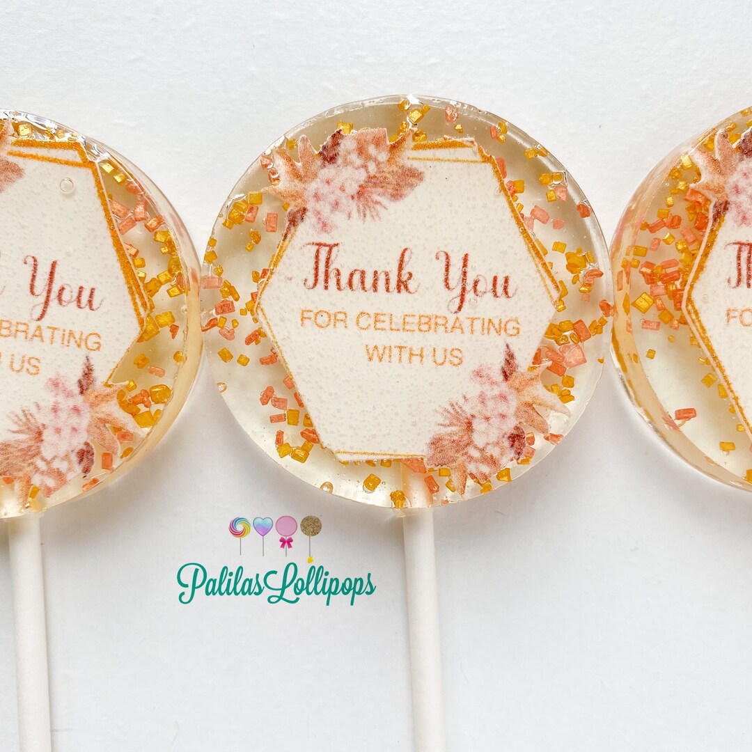 Bohemian Palm Leaf Lollipop Party Favors, Trendy Boho Custom Lollipop ...