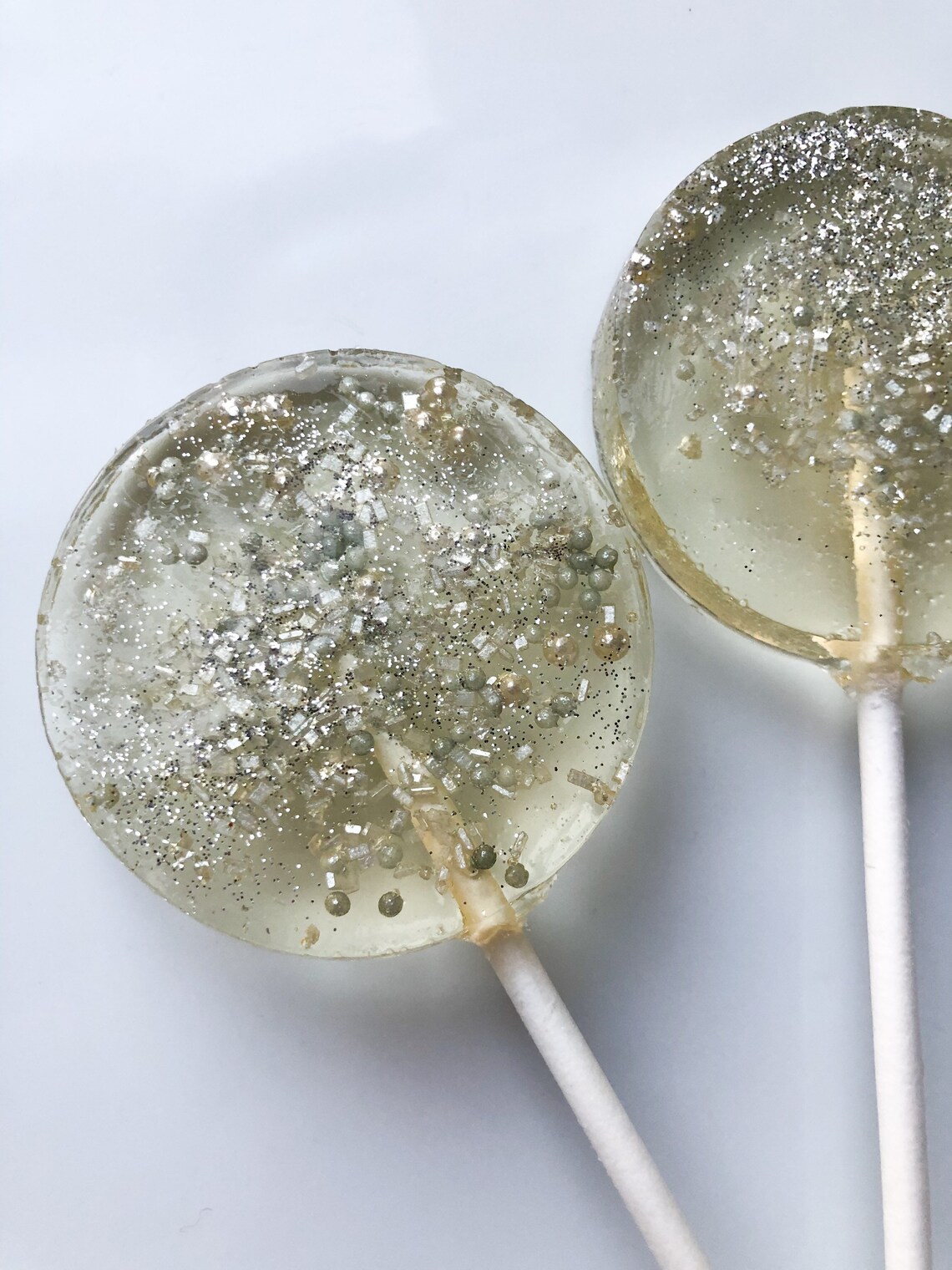 Silver Lollipops Sparkle Wedding Favors Silver Bridal Shower | Etsy