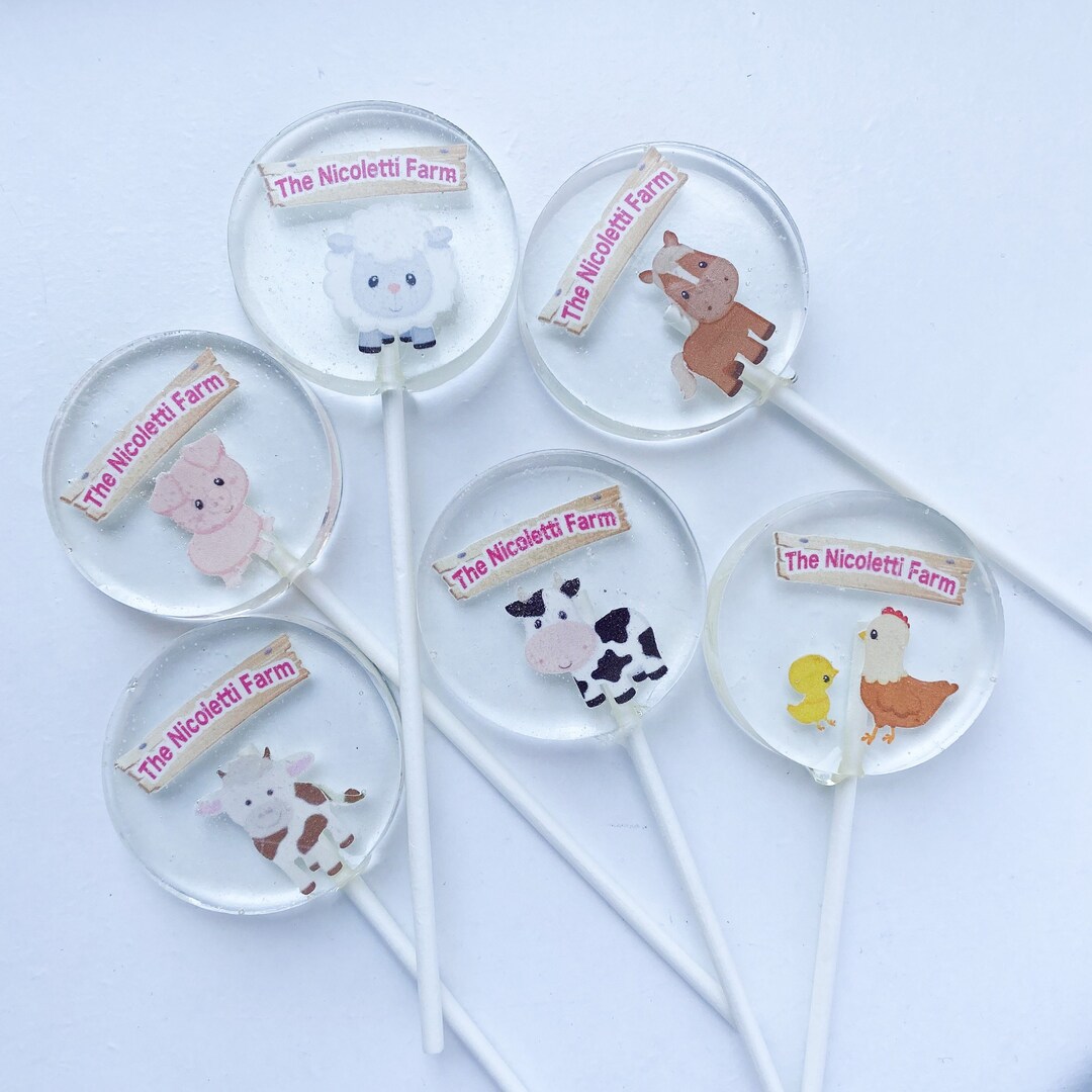 Little Farm Lollipops Birthday Party Favors, Farm Animals Favors ...