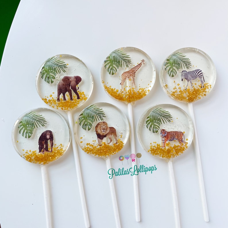 Safari Animal Lollipops Party Favors Jungle Animal Suckers - Etsy
