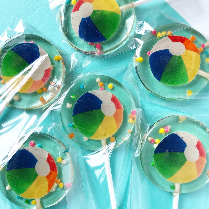 Beach Ball Summer Inspired Lollipops Party Favors, Hard Candy Treats ...