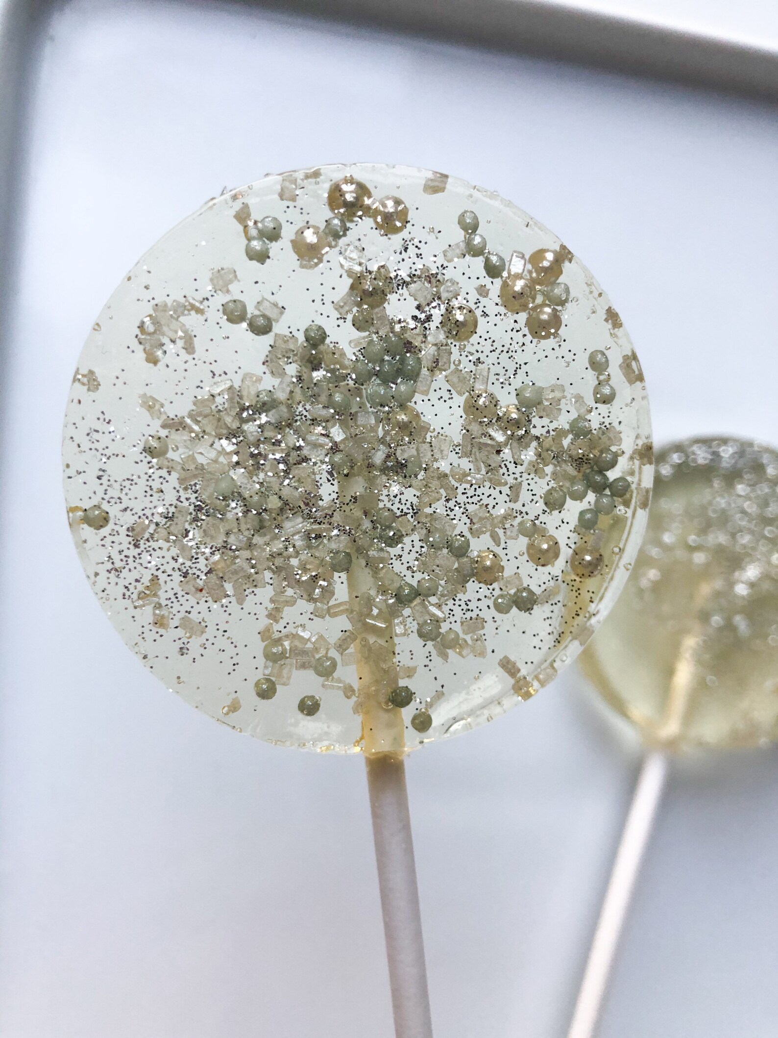 Silver Lollipops Sparkle Wedding Favors Silver Bridal Shower | Etsy