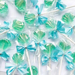 12 Mini Seashells Shaped Lollipop Favors, Clamshells Shaped Party ...